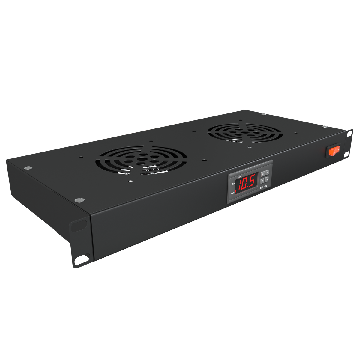 1U 19" Rack Mount 2 Fans Server Cooling System - Heat Monitor Display ...