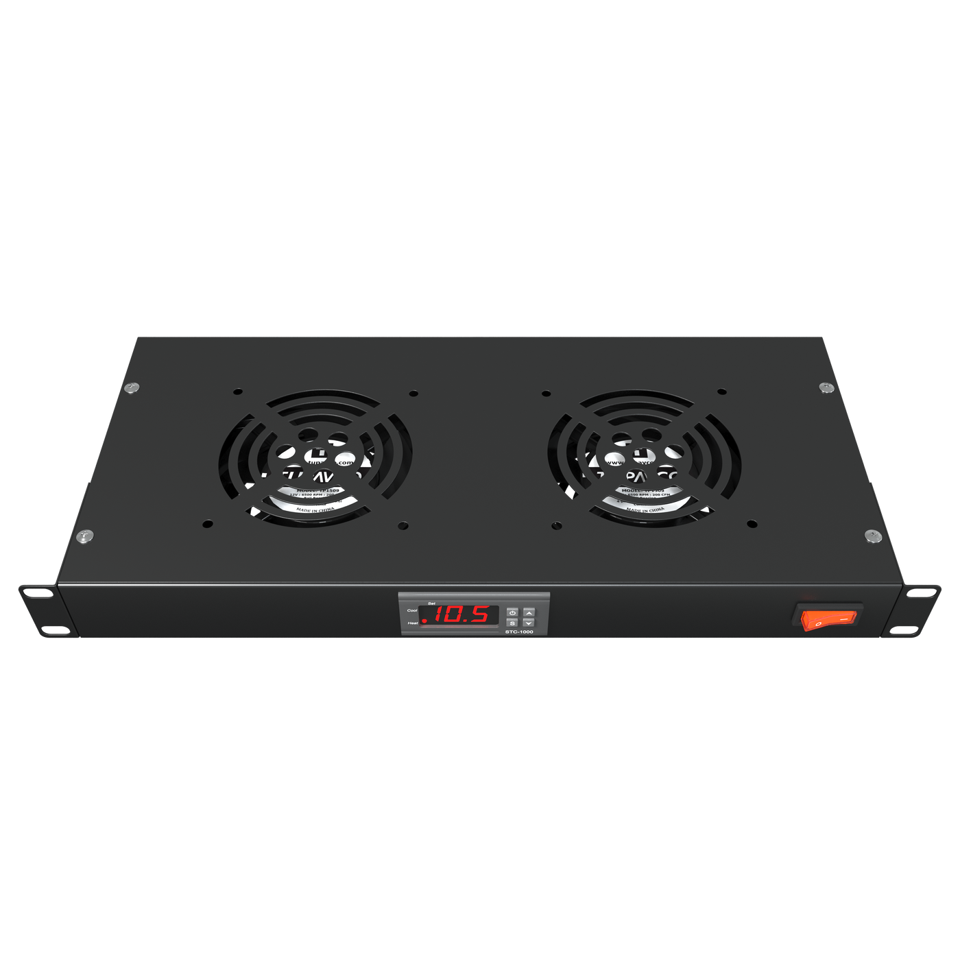 1U 19" Rack Mount 2 Fans Server Cooling System - Heat Monitor Display ...