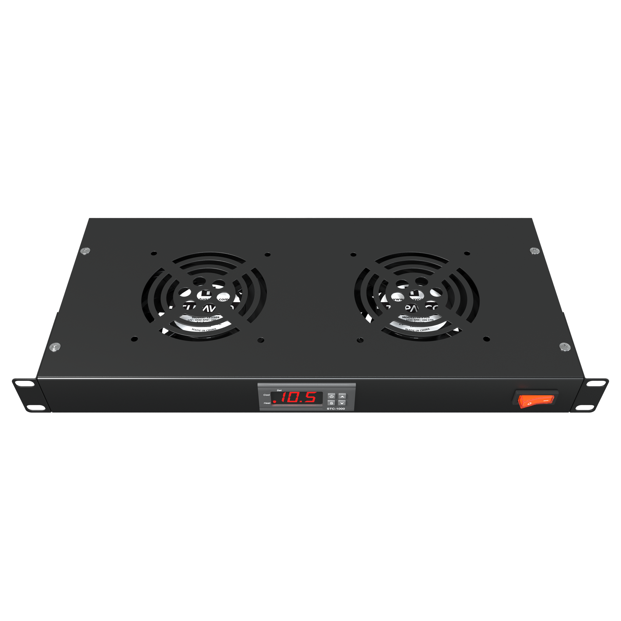 1U 19" Rack Mount 2 Fans Server Cooling System - Heat Monitor Display ...