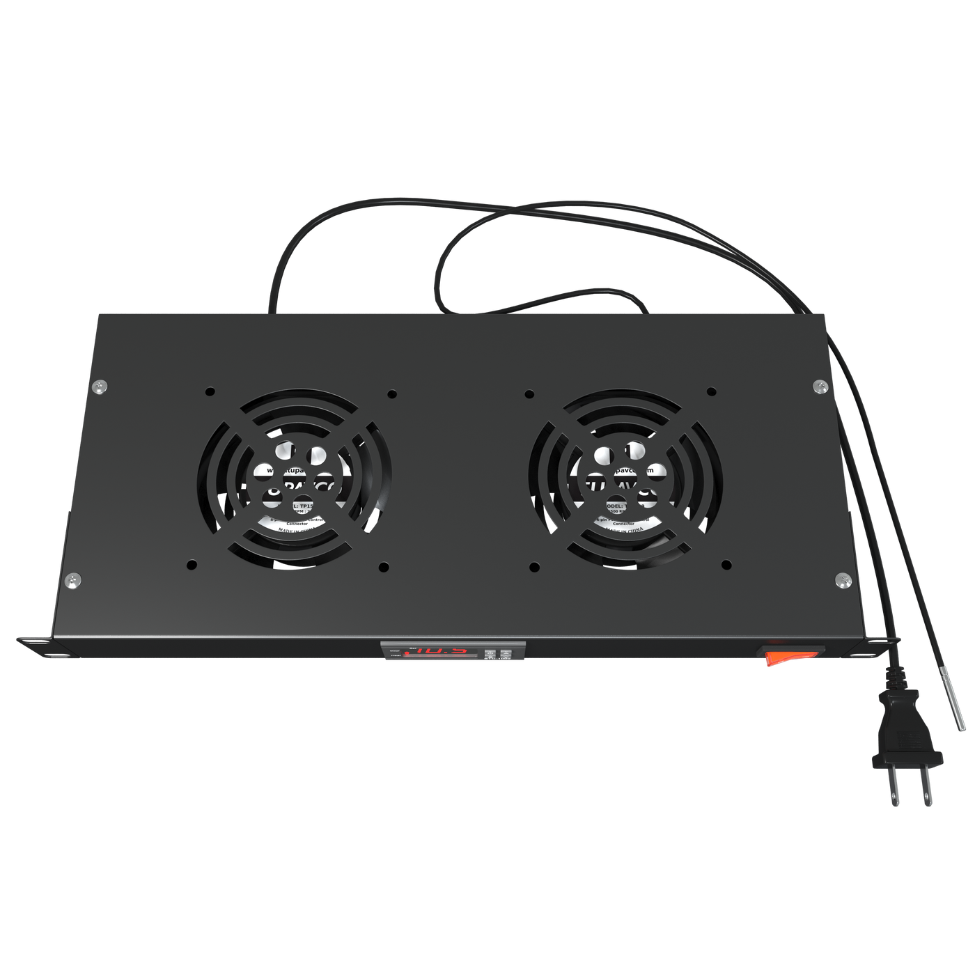 1U 19" Rack Mount 2 Fans Server Cooling System - Heat Monitor Display ...