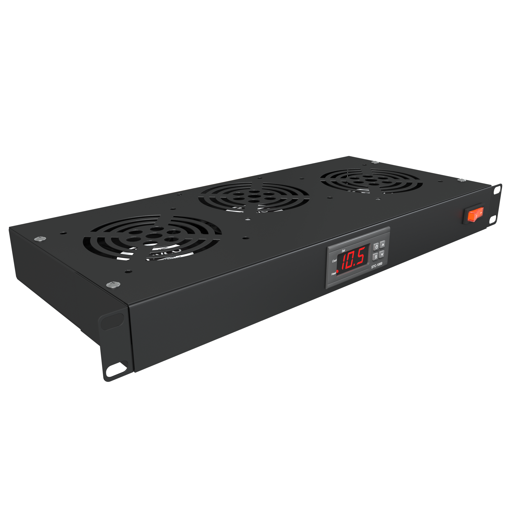 1U 19" Rack Mount 3 Fans Server Cooling System - Heat Monitor Display ...