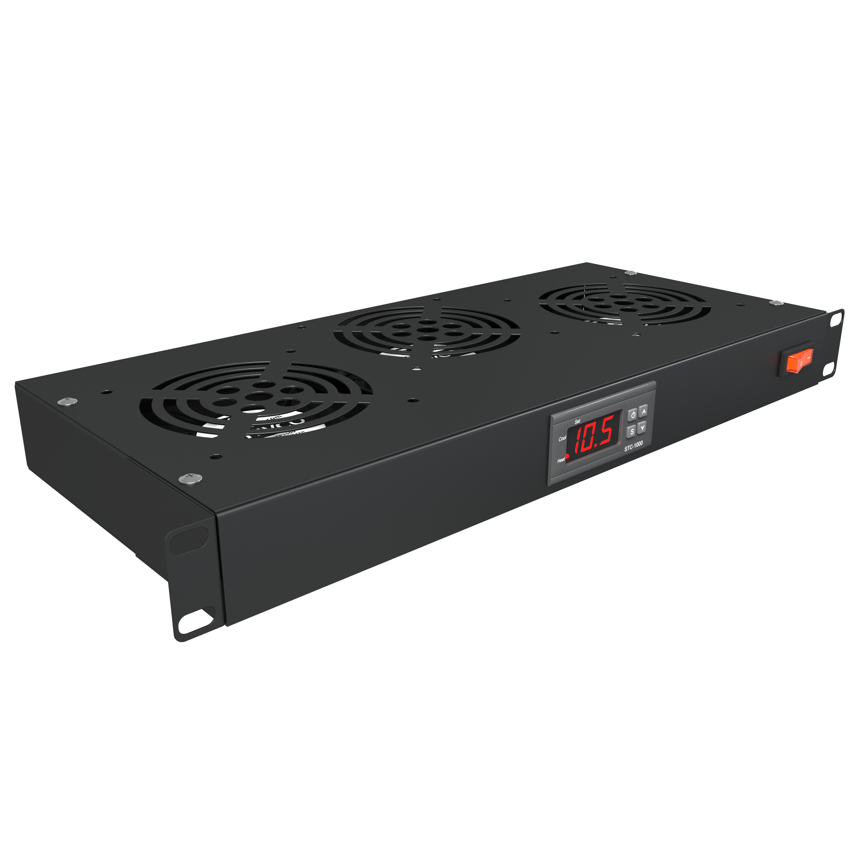 1U 19" Rack Mount 3 Fans Server Cooling System - Heat Monitor Display ...