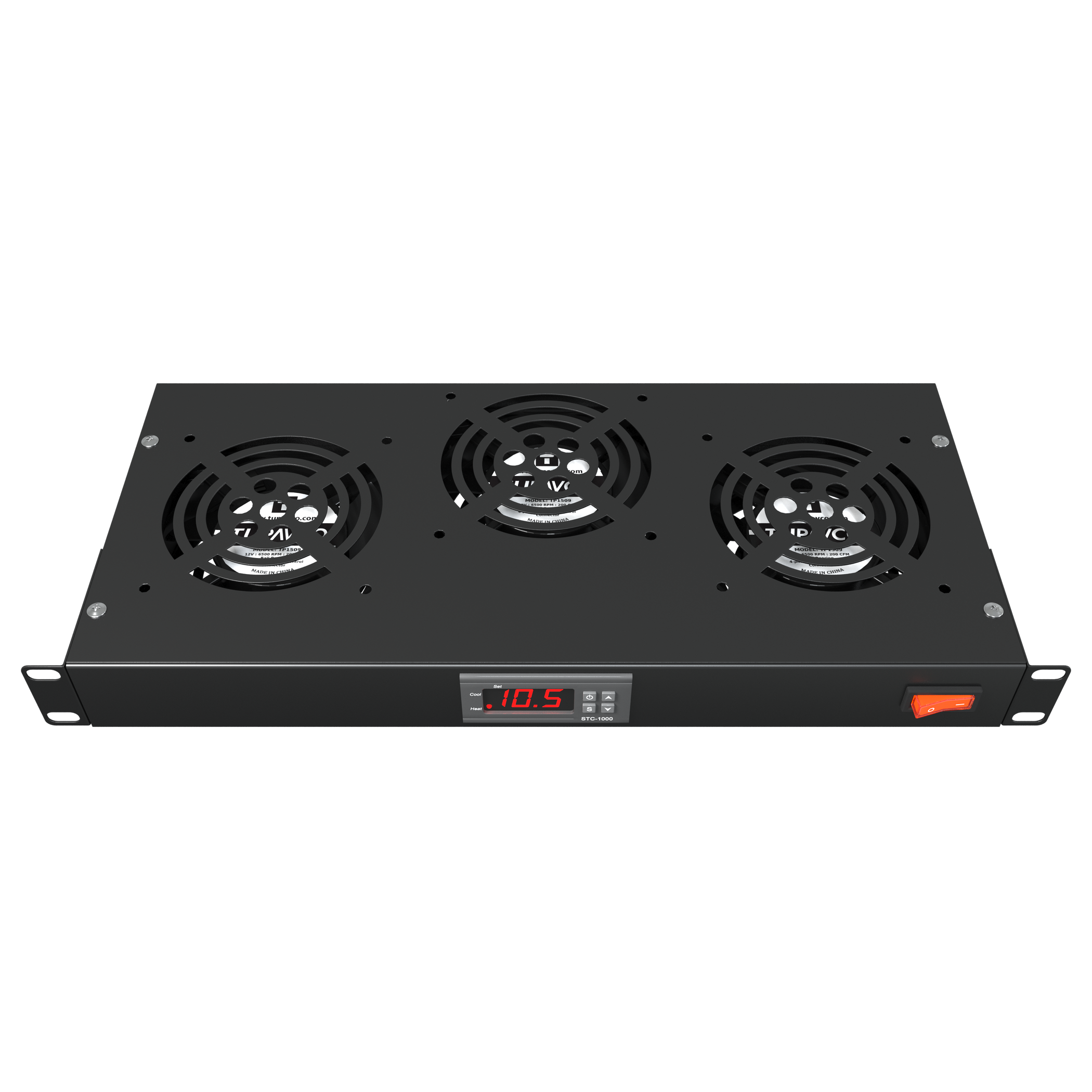 1U 19" Rack Mount 3 Fans Server Cooling System - Heat Monitor Display ...