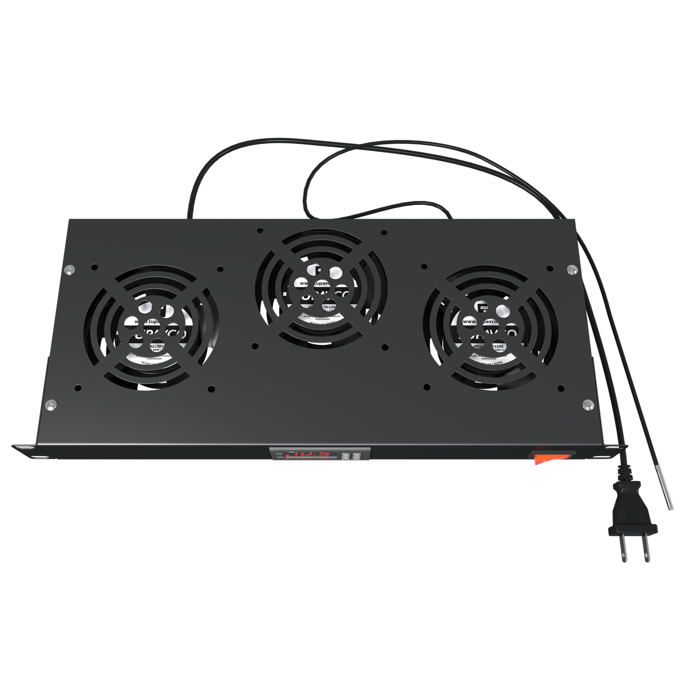 1U 19" Rack Mount 3 Fans Server Cooling System - Heat Monitor Display ...