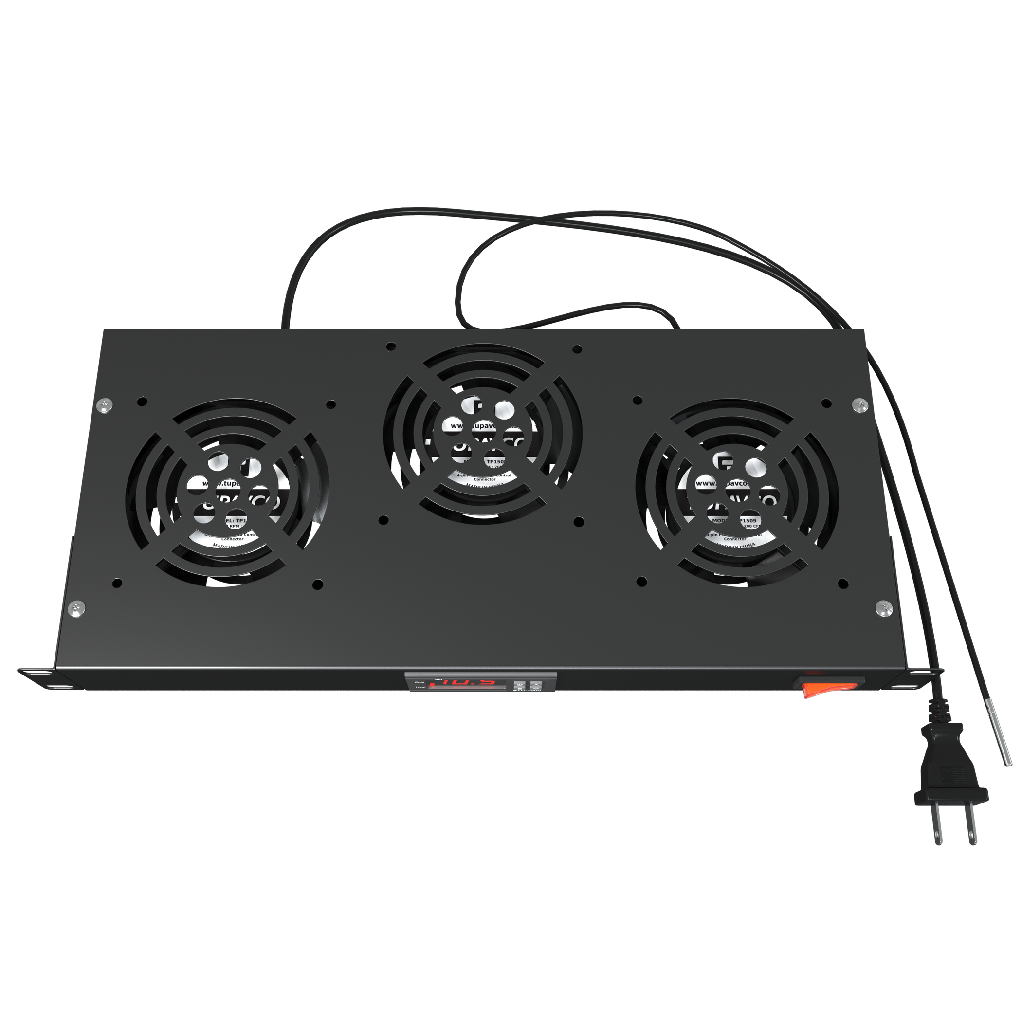 1U 19" Rack Mount 3 Fans Server Cooling System - Heat Monitor Display ...