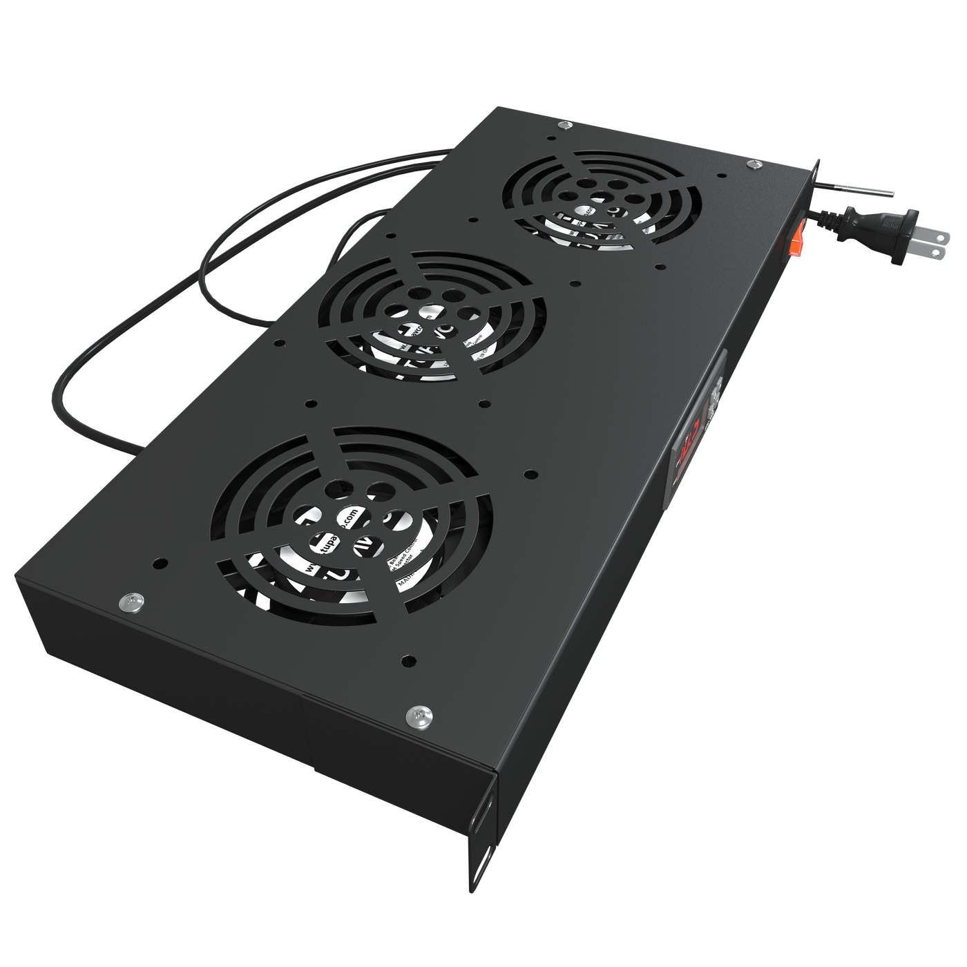 1U 19" Rack Mount 3 Fans Server Cooling System - Heat Monitor Display ...