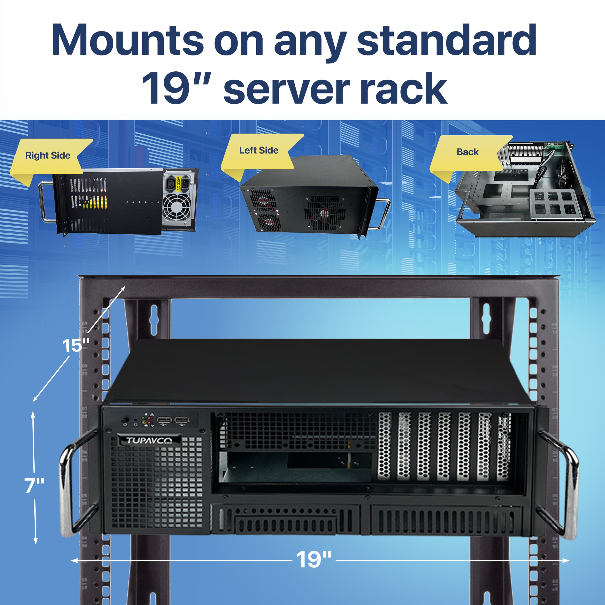 4U Server Chassis - Compact 15" Depth Case - Tupavco TP1842