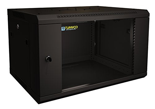 6U Server Rack Cabinet 19" with Vent Fans and Lockable Glass Door — Tupavco