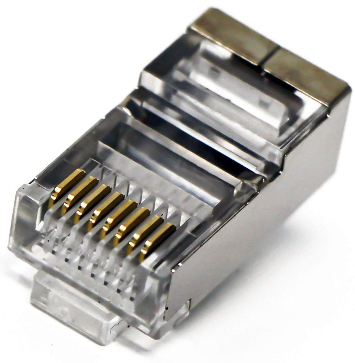 Shielded RJ45 CAT5 CAT5E Crimp Connector (100 Pack Bag) 8P8C STP — Tupavco
