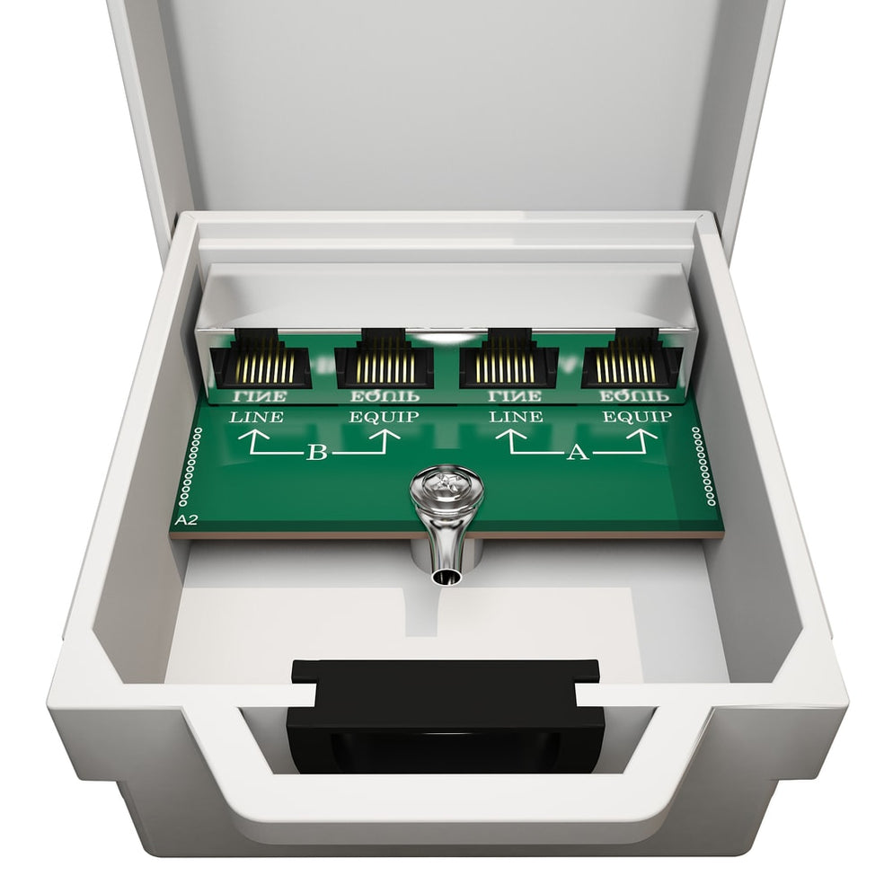 Dual Outdoor Ethernet Surge Protector 2-Line GbE Gigabit PoE RJ45 — Tupavco