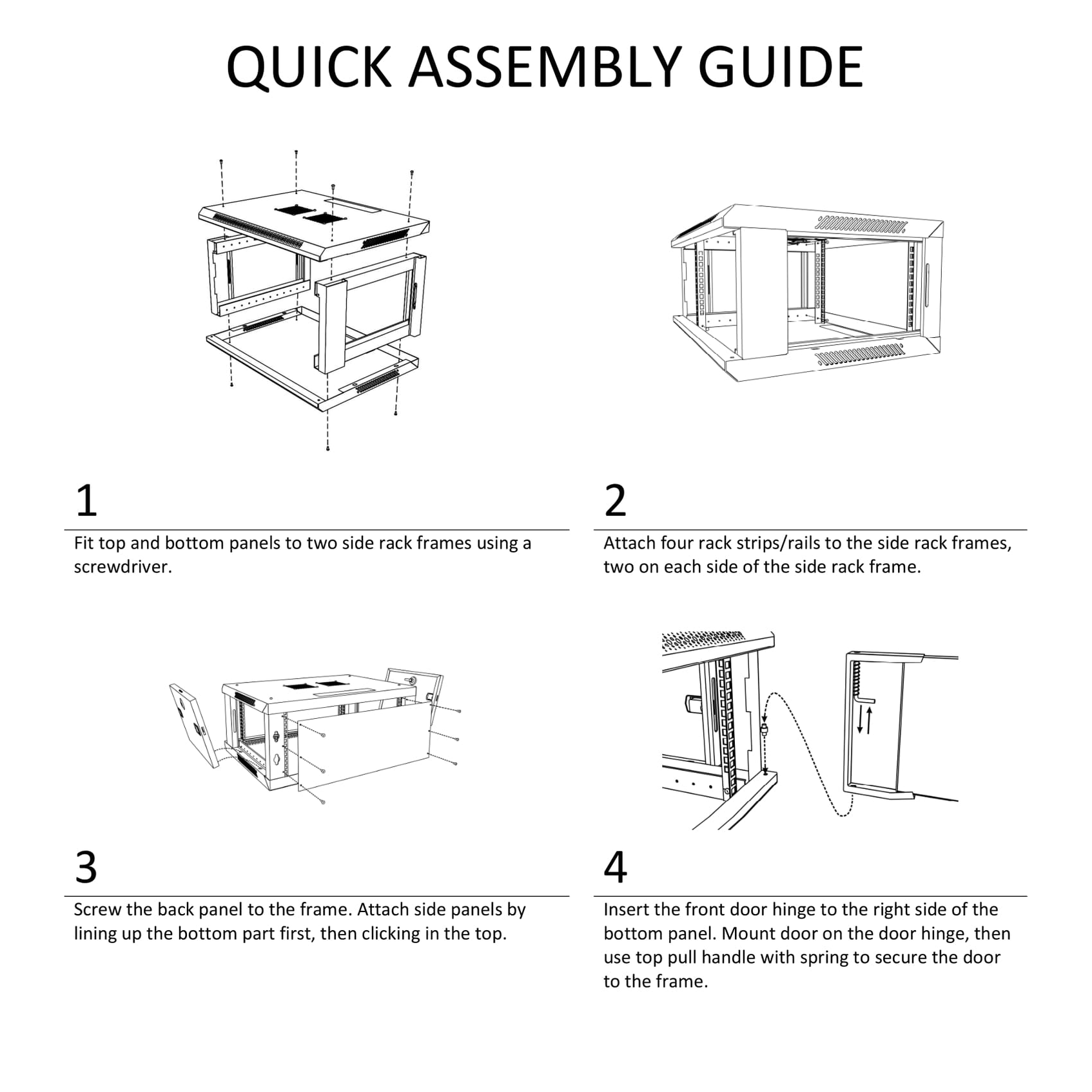 4U Server Rack Cabinet 19" with Vent Fans and Lockable Glass Door — Tupavco